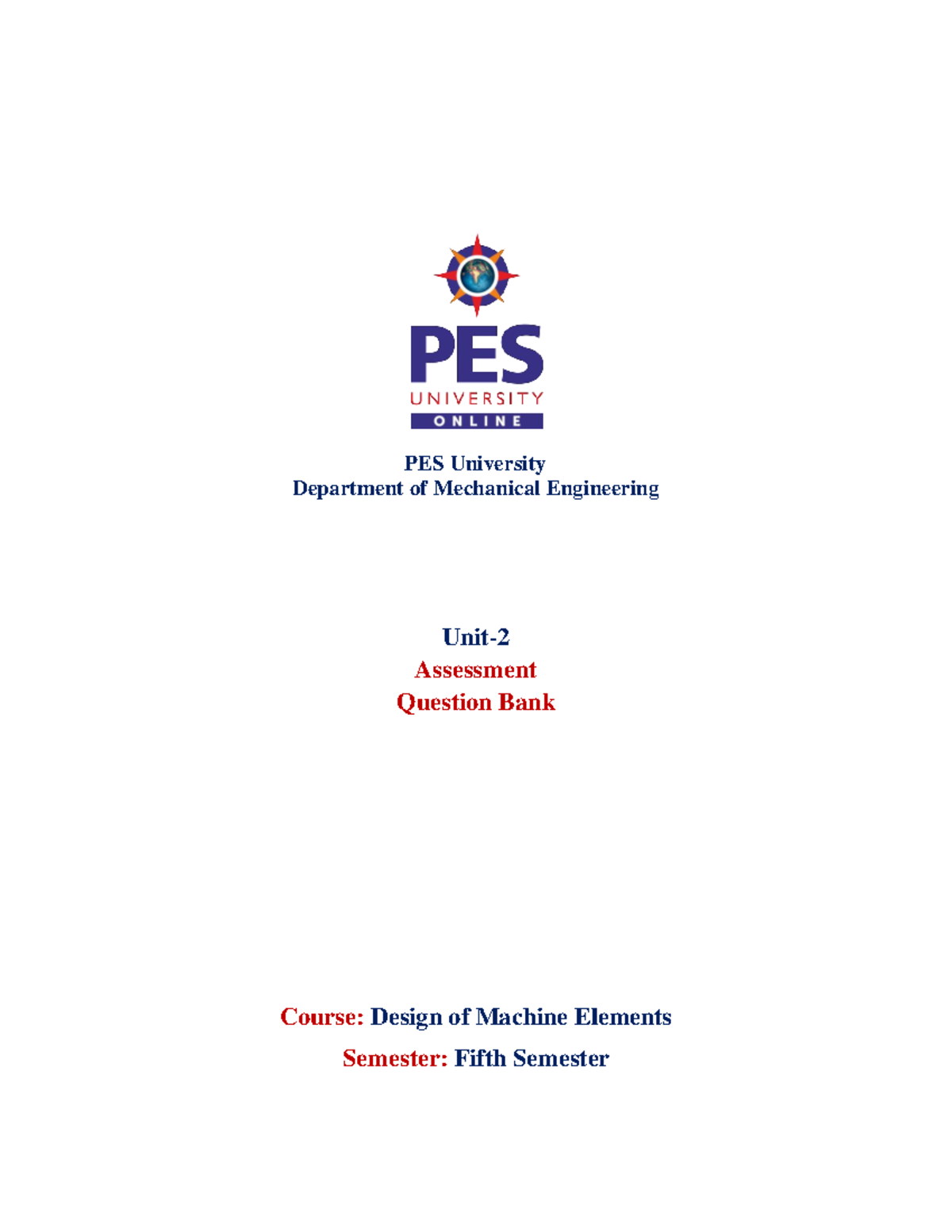 Unit 2 Design of Shafts qa - Department of Mechanical Engineering Unit ...