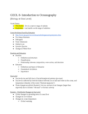 2020-Intro to Oceanography-Intro to Earth Formation lecture notes week1 ...