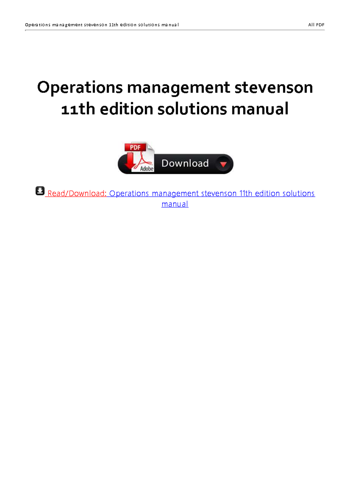 Operations-management-stevenson - Opera tions ma na gement s tevens on ...