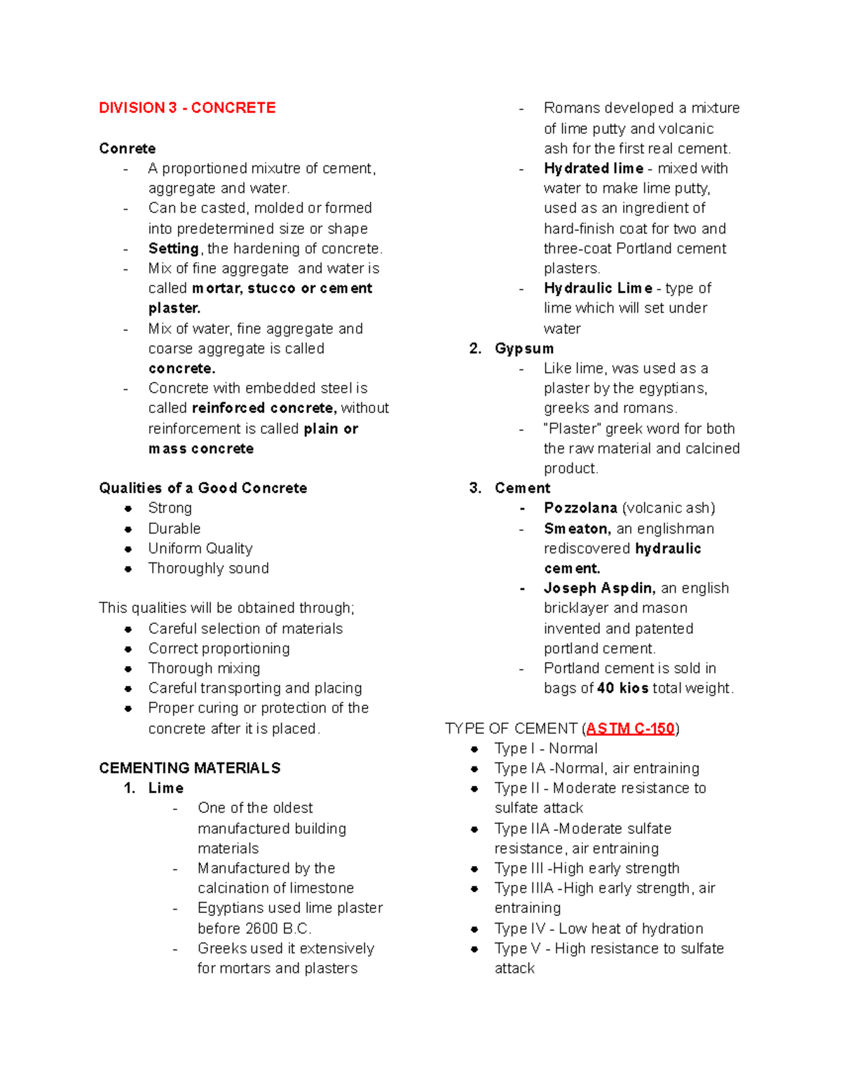 Cecmat Reviewer - Construction Materials and Testing - DIVISION 3 ...