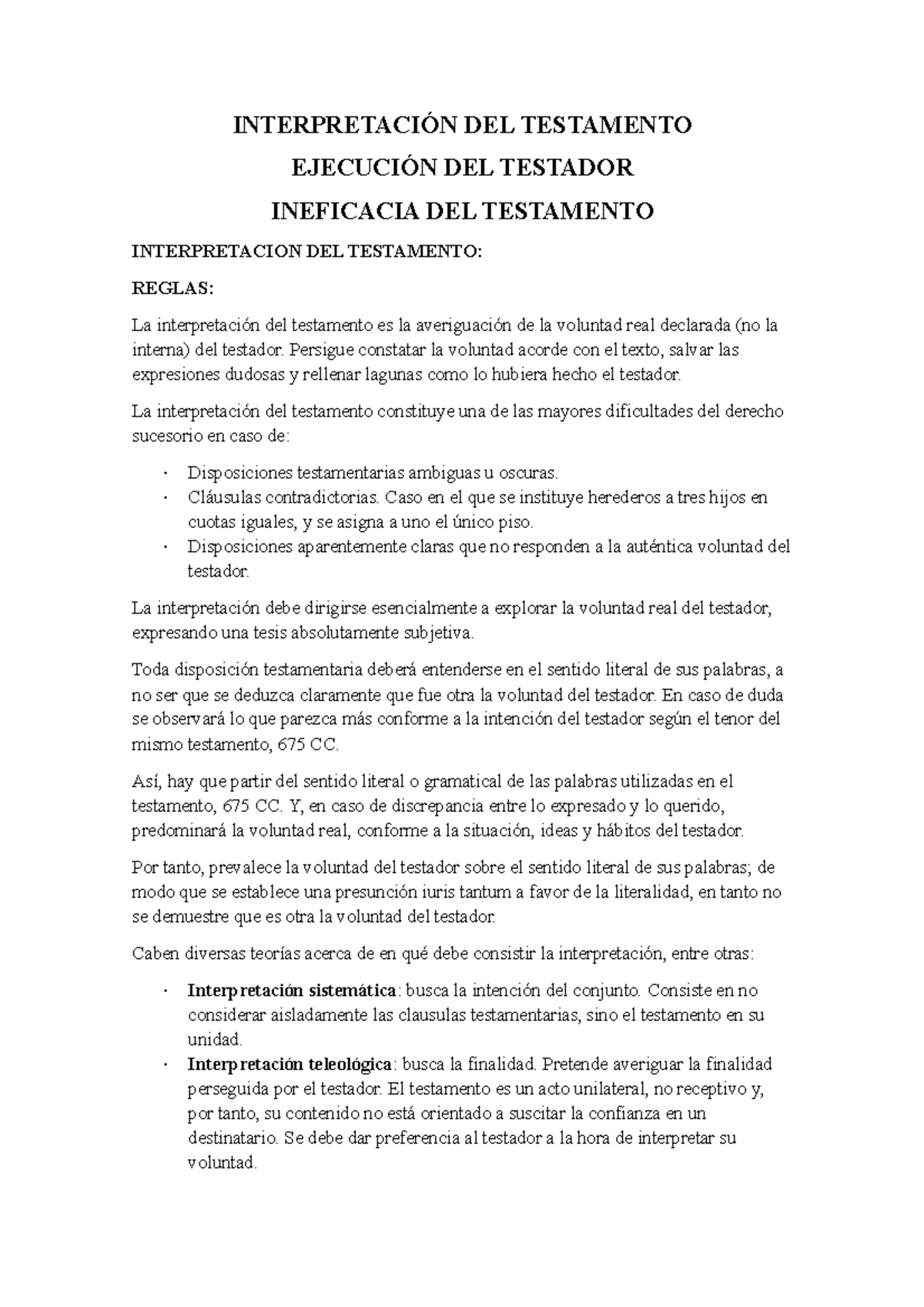 TEMA 9 - .................... - INTERPRETACIÓN DEL TESTAMENTO EJECUCIÓN ...