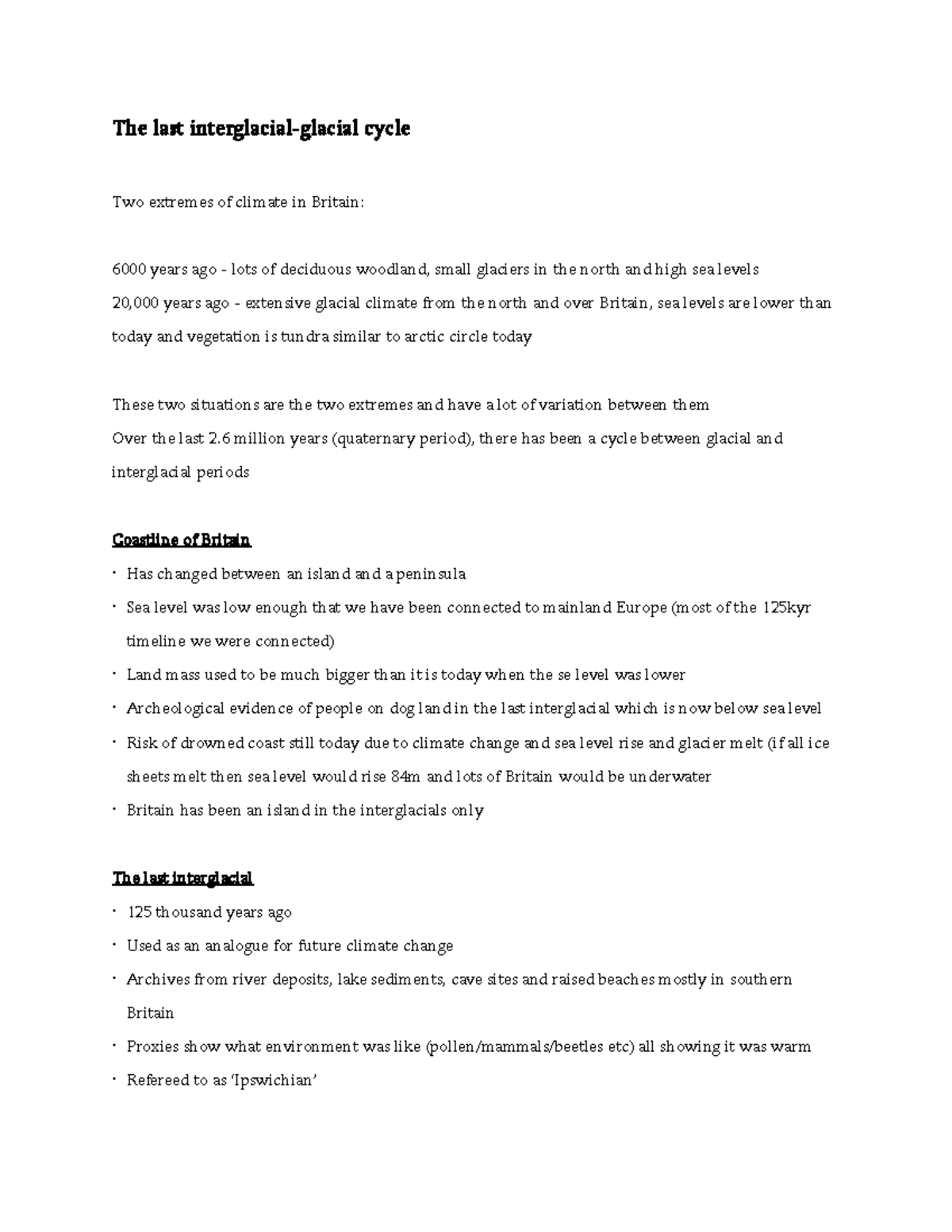 12 The last interglacial - The last interglacial-glacial cycle Two ...