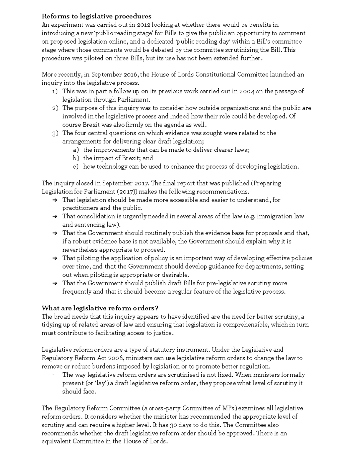 Reforms to legislative procedures, what are legislative reform orders ...