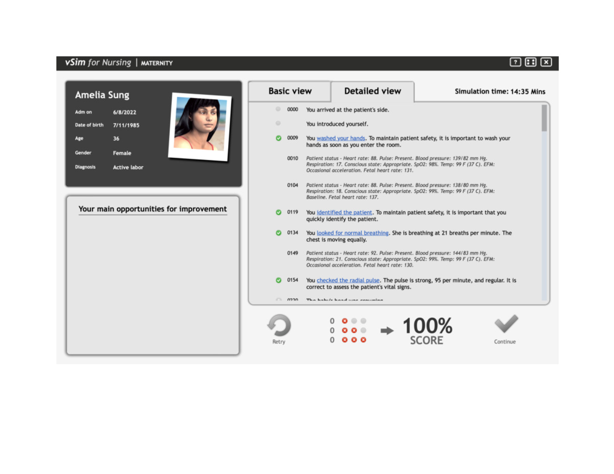 Amelia Sung Core RWP - vSim for Nursing MATERNITY ? 88 x Amelia Sung ...