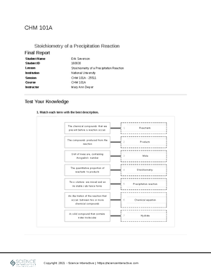 Lab # 3 - Observations of Chemical Changes, Lab # 3 - Student Name Naim ...