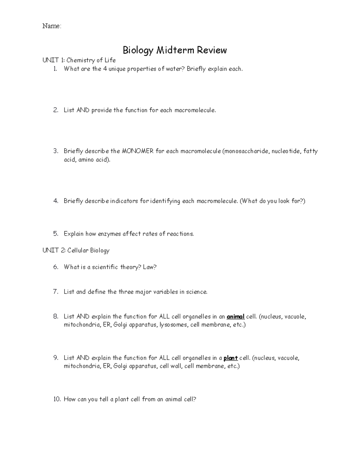 Midterm study Guide 2021 - SCI001 - MDC - Studocu
