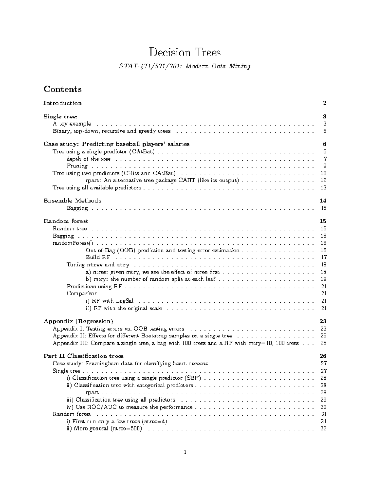 Lecture Trees Random Forest Reg Classification - Decision Trees STAT-471/571/701: Modern Data ...