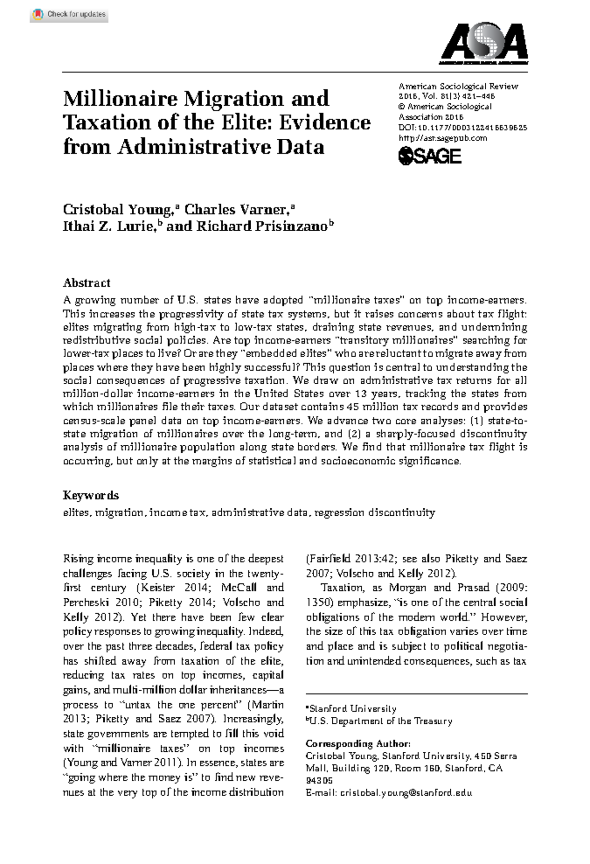 Young, C., Varner, C., Lurie, I. Z., & Prisinzano, R. (2016 ...