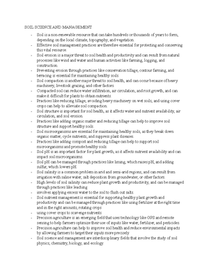 SOIL Science AND Management Notes - SOIL SCIENCE AND MANAGEMENT NOTES ...