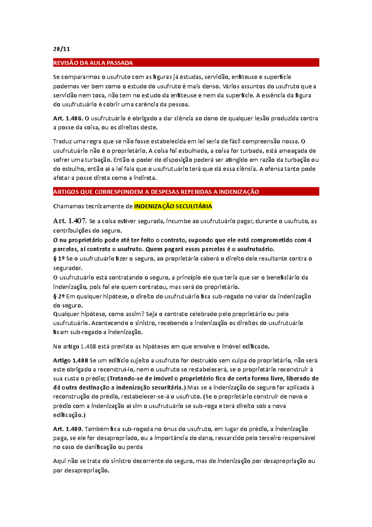 USO - Anotações da cadeira de coisas professor Mario Parente - 20/11 ...