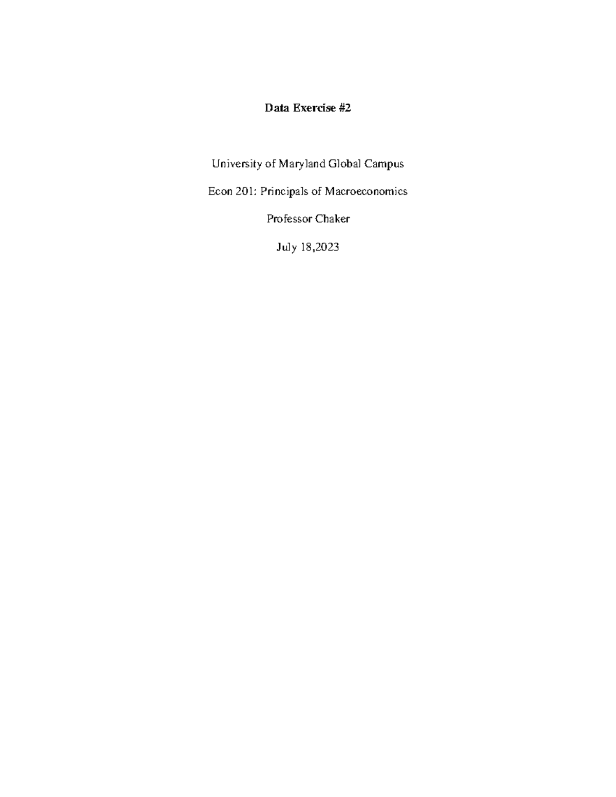 Document 4 - data assignment - ECON 201 - UMGC - Studocu