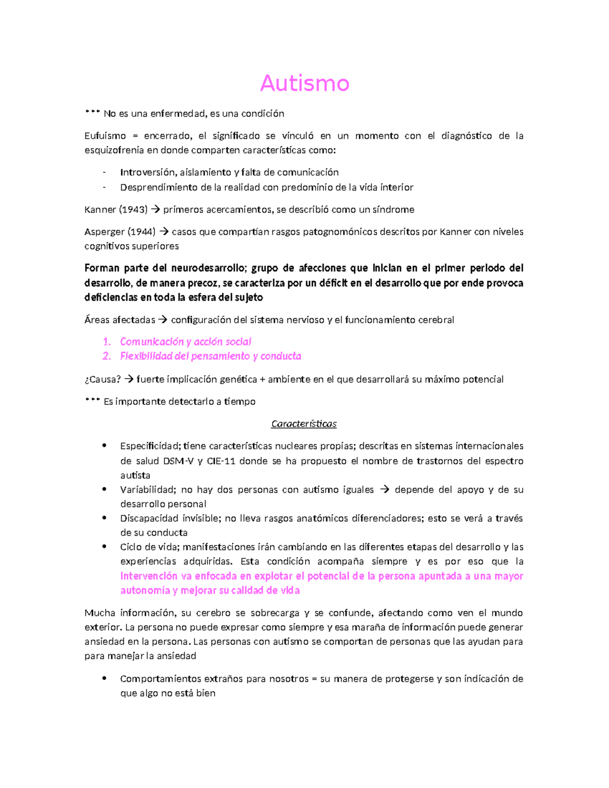 Modulo 1 Autismo - Autismo *** No es una enfermedad, es una condición ...