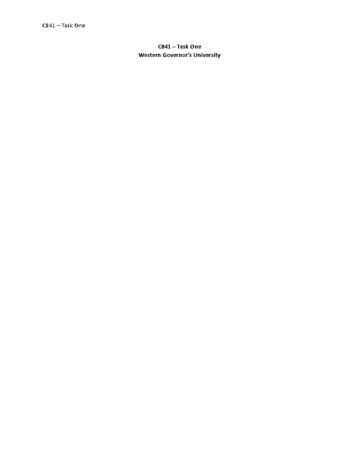 Legal Issues In Info Sec Task1 - C841 – Task One Western Governor’s ...