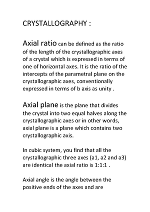 Q3 - crystallography - CRYSTALLOGRAPHY. The angle between the normals ...