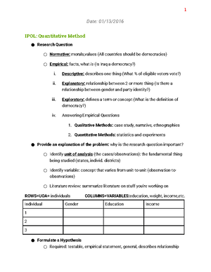 1 - Steps to Doing Quantitative Research - Research question o ...