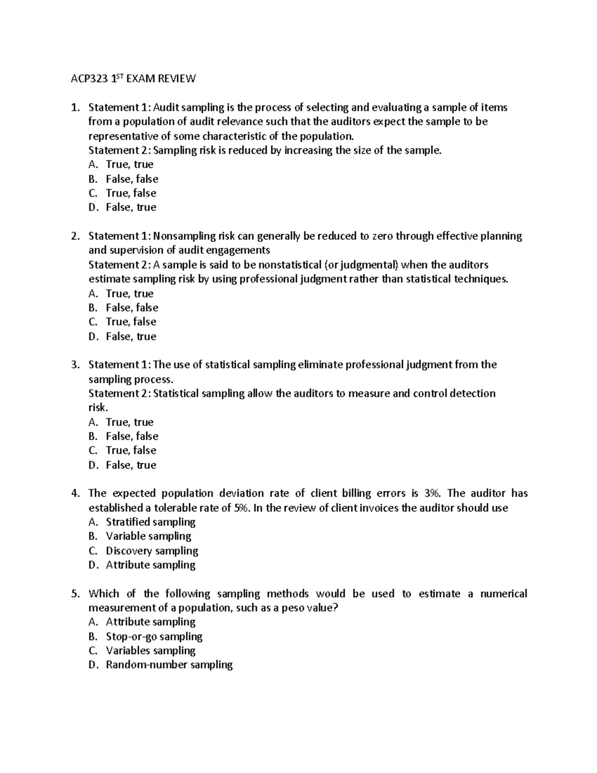ACP323 1ST EXAM Review Final - ACP323 1 ST EXAM REVIEW Statement 1 ...