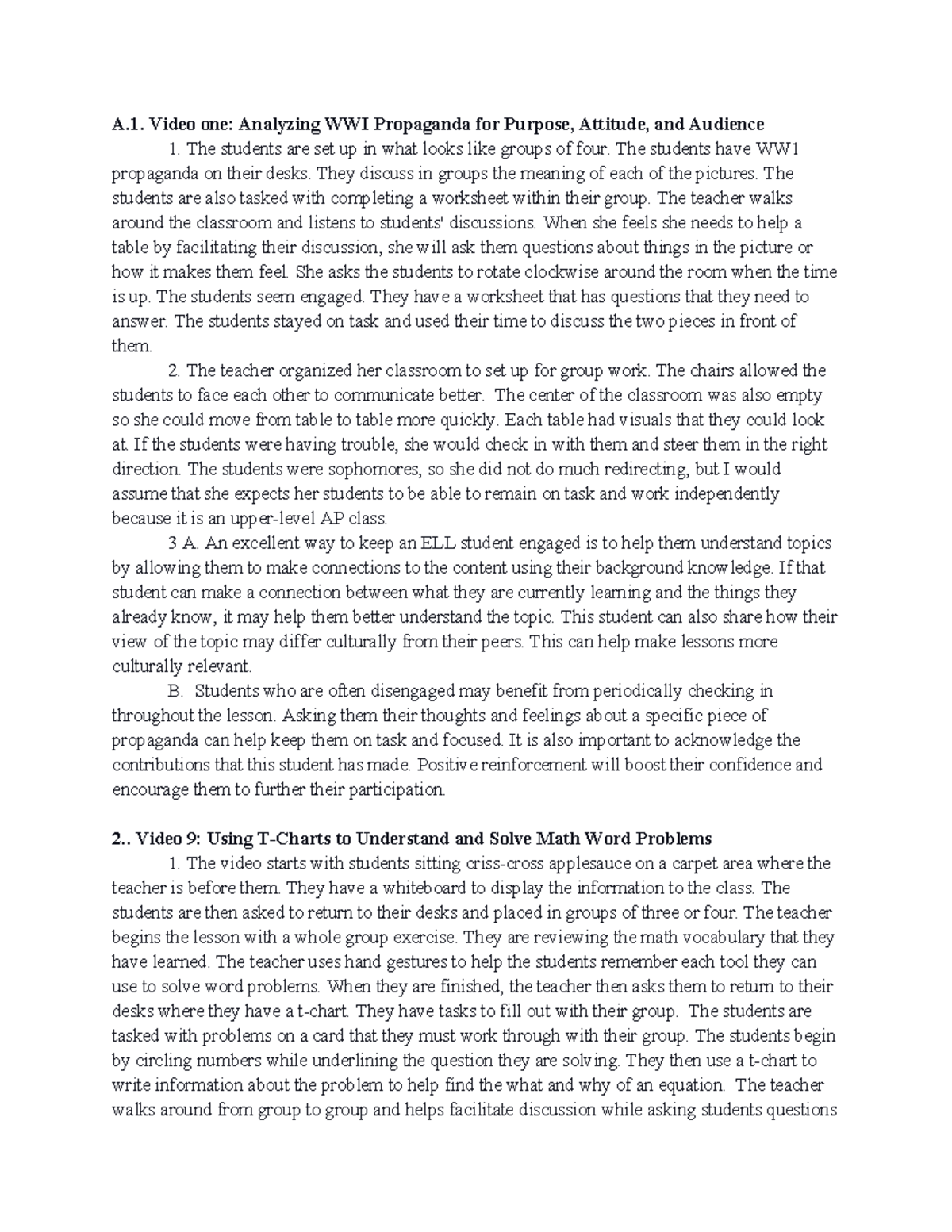 DKM3 TASK 2. - task 2 passed on first try - A. Video one: Analyzing WWI ... DKM3 TASK 2. - task 2 passed on first try - A. Video one: Analyzing WWI ...