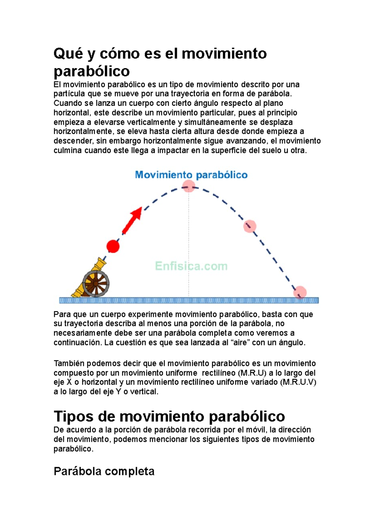 Qué y cómo es el movimiento parabólico - Qué y cómo es el movimiento ...