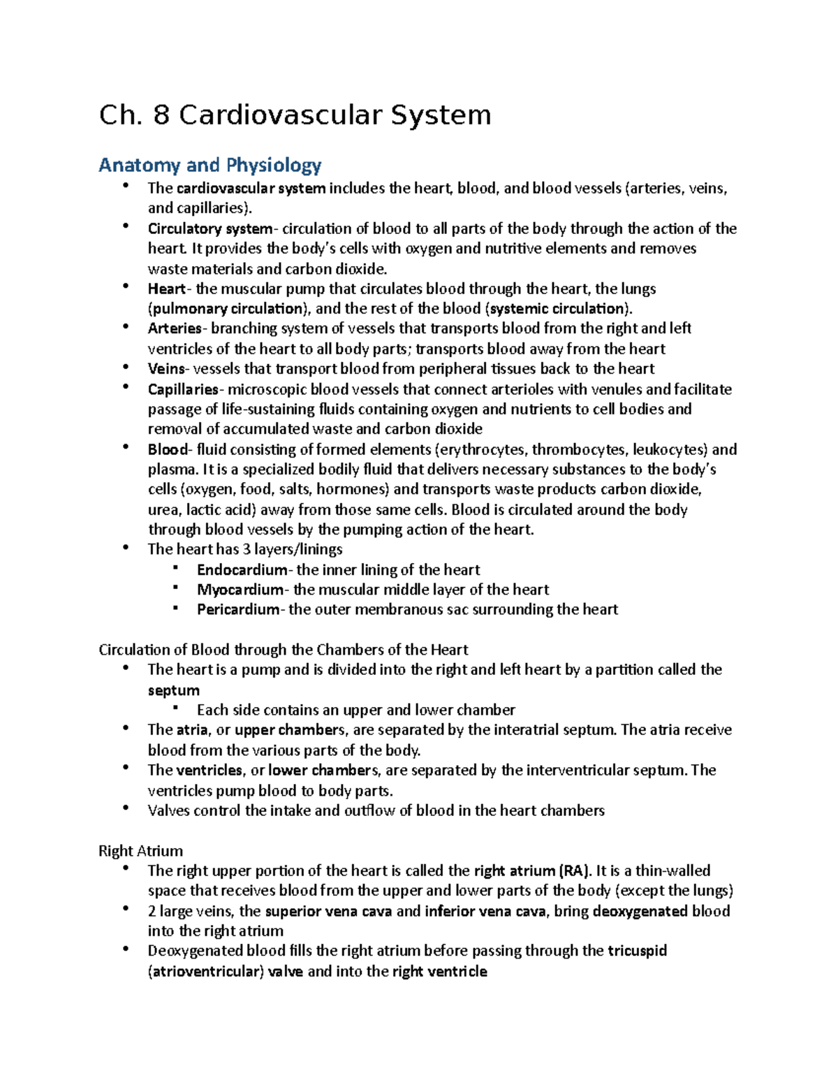 18 Chapter 8 Cardiovascular System Answer Key ShahbazZhiqing