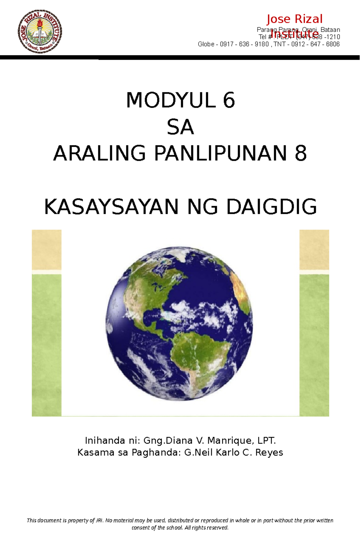 KASAYSAYAN NG DAIGDIG MODULE 8 MGA SINAUNANG KABIHASNAN - Law - Studocu