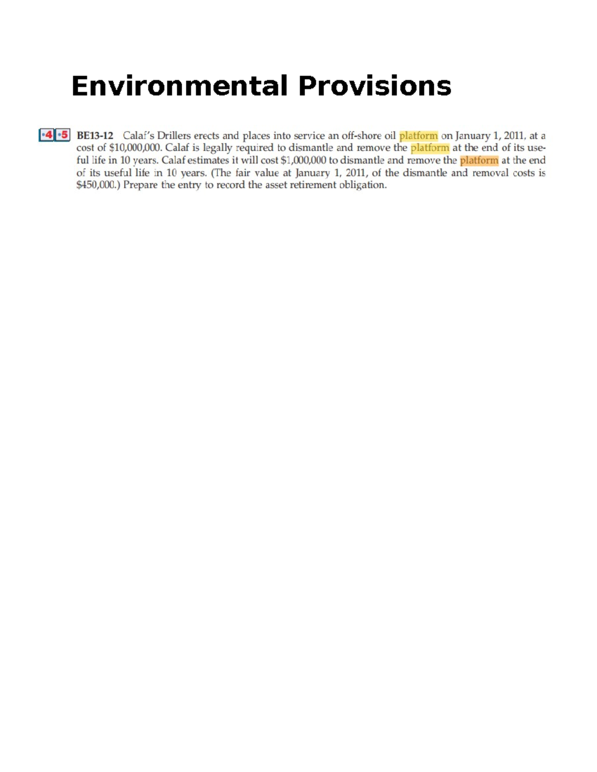 Environmental Provisions - Intermediate accounting II - Studocu
