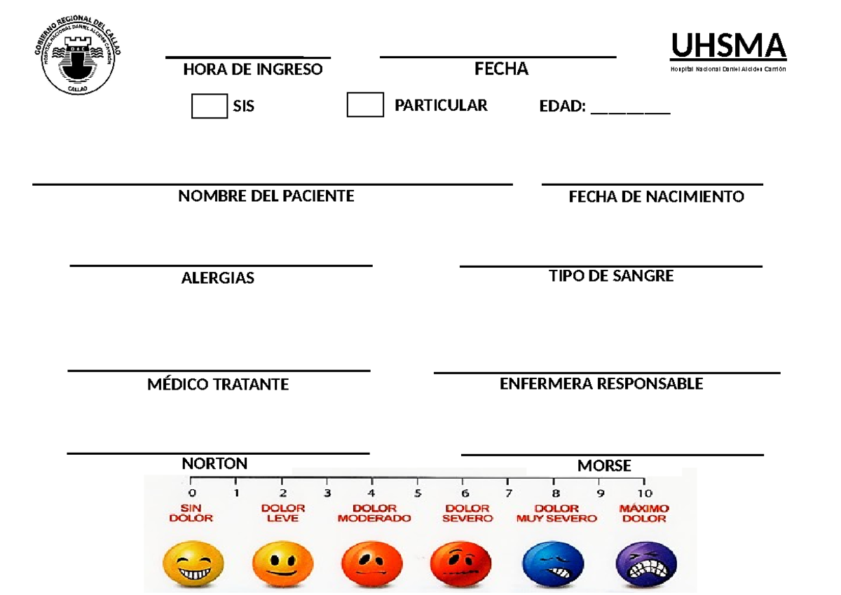 HOJA DE Identificacion - enfermeria - UHSMA HORA DE INGRESO FECHA ...