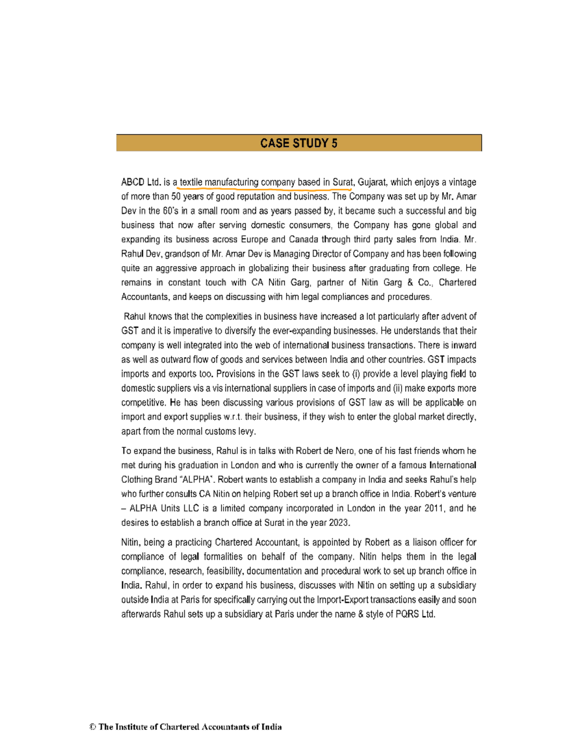 Case Study 5 - Notes - Bachelor of law - Studocu