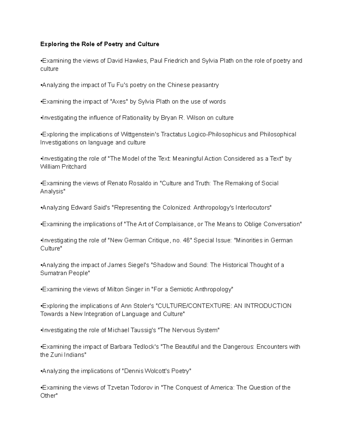 Exploring the Role of Poetry and Culture - Exploring the Role of Poetry ...