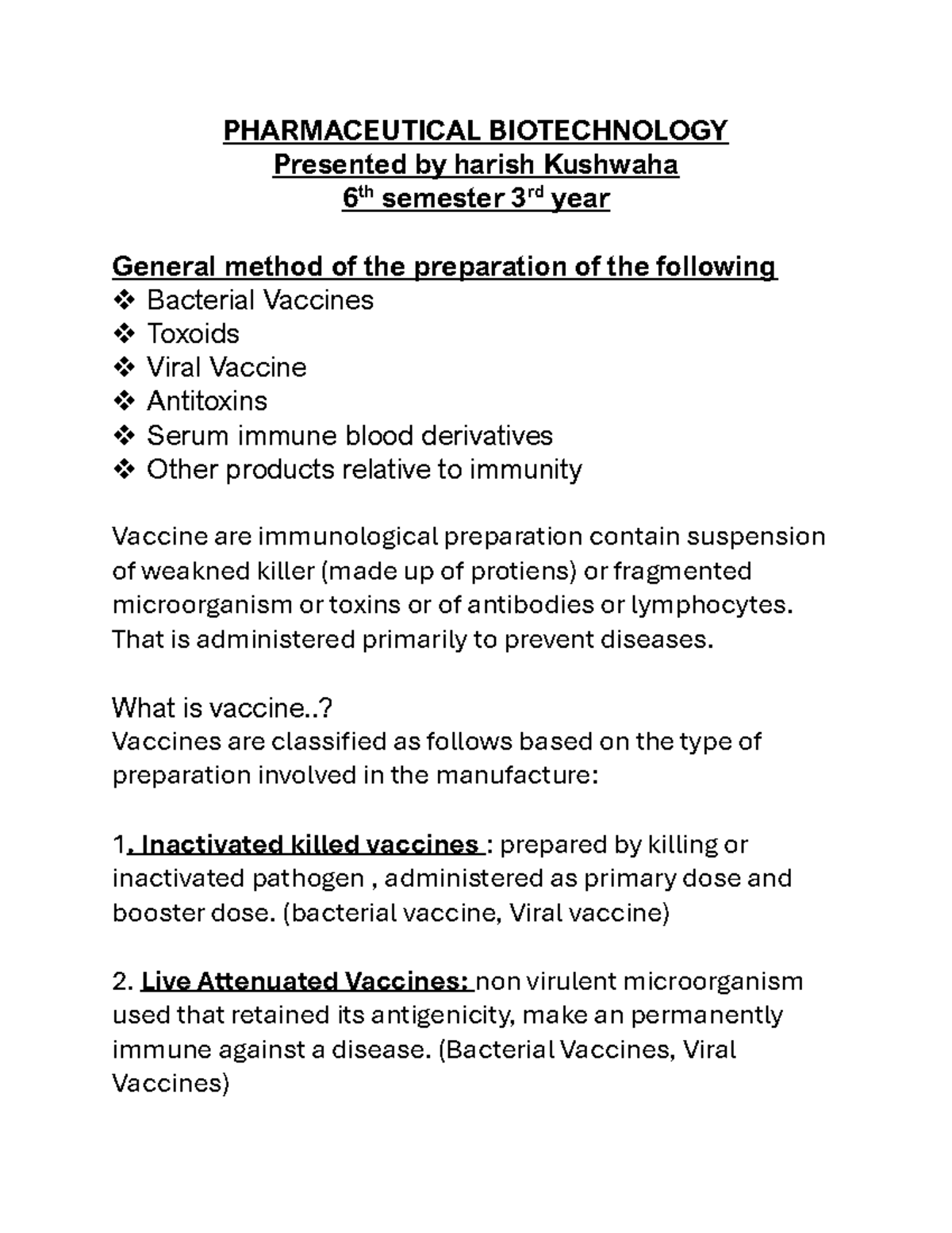 qa assignment notes 6th sem pharmacy - PHARMACEUTICAL BIOTECHNOLOGY ...