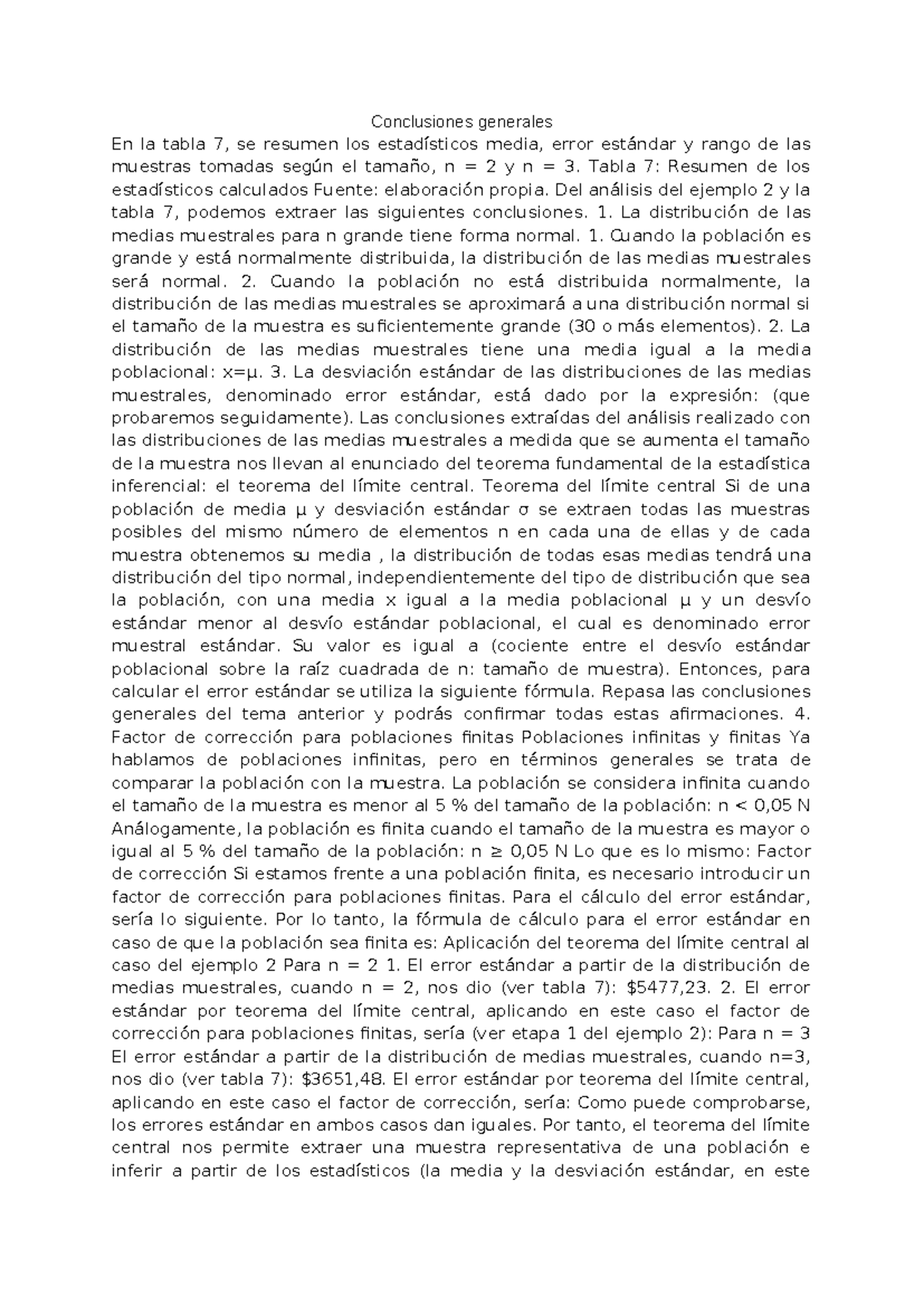 Hmv conclusion - HERRAMIENTAS MATEMATICAS 5 EST 2 - Conclusiones ...