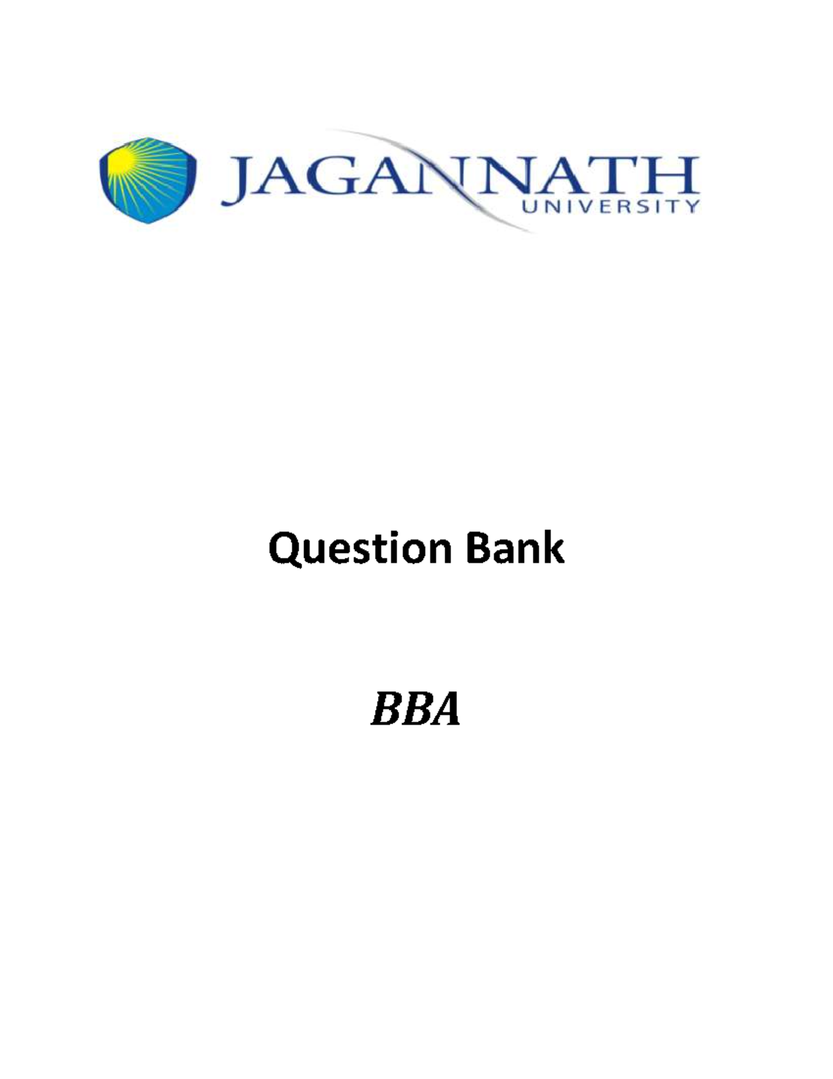 Question Bank (BBA) - Question Bank BBA First Semester Code No. Paper L ...