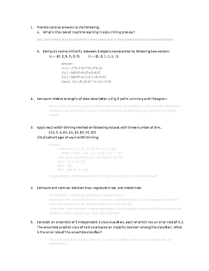 Exam, answers - SOLVED PAPERS OF DATA WAREHOUSING & DATA MINING (DEC ...