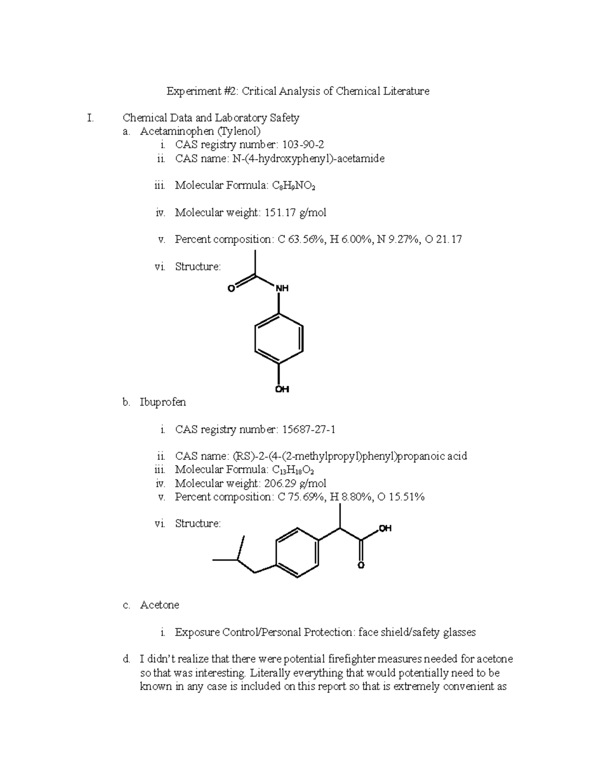 Experiment 2 - lab report - Experiment #2: Critical Analysis of ...