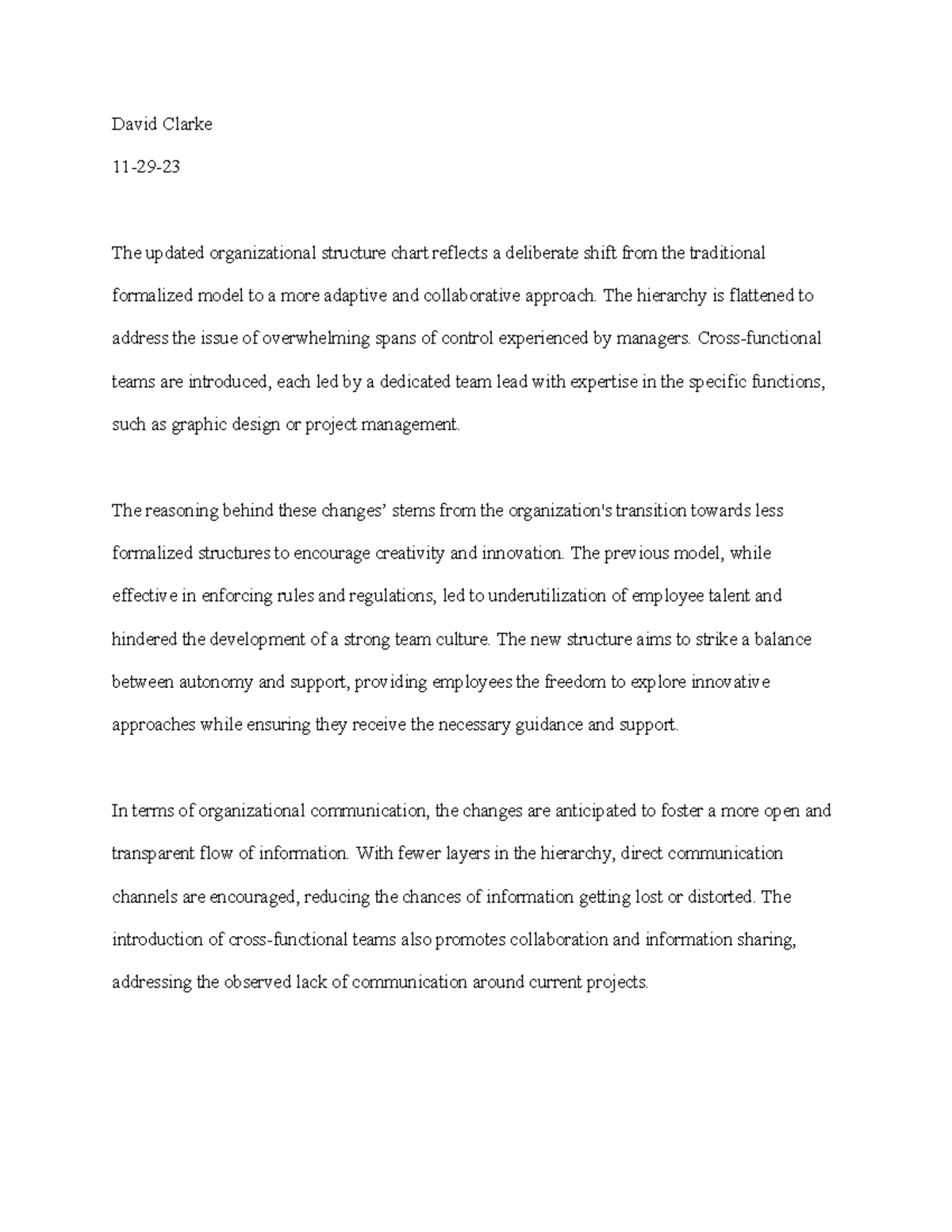 BUS 210 Module Six Assignment - David Clarke 11-29- The updated ...