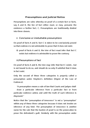 Presumtption - presumption and it types: rebuttable and irrebuttable ...