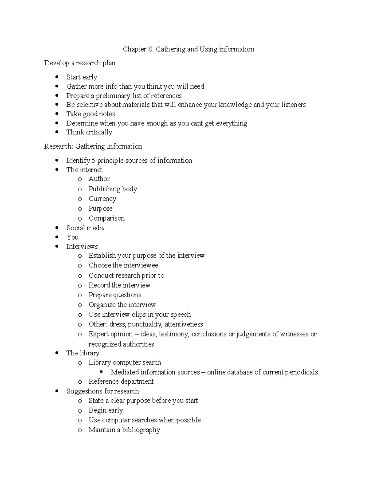 Chapter 8 - Research: gathering and using information - Chapter 8 ...