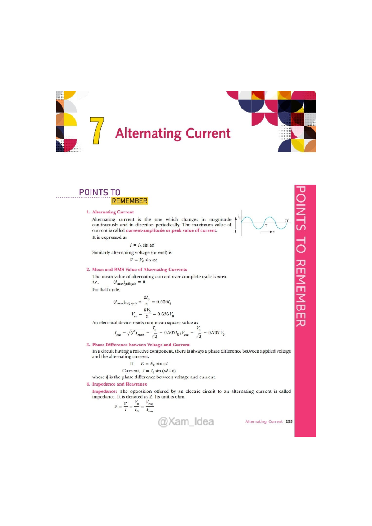 Alternating Current - aaaa - 71 Alternating Current POINTS TO REMEMBER ...