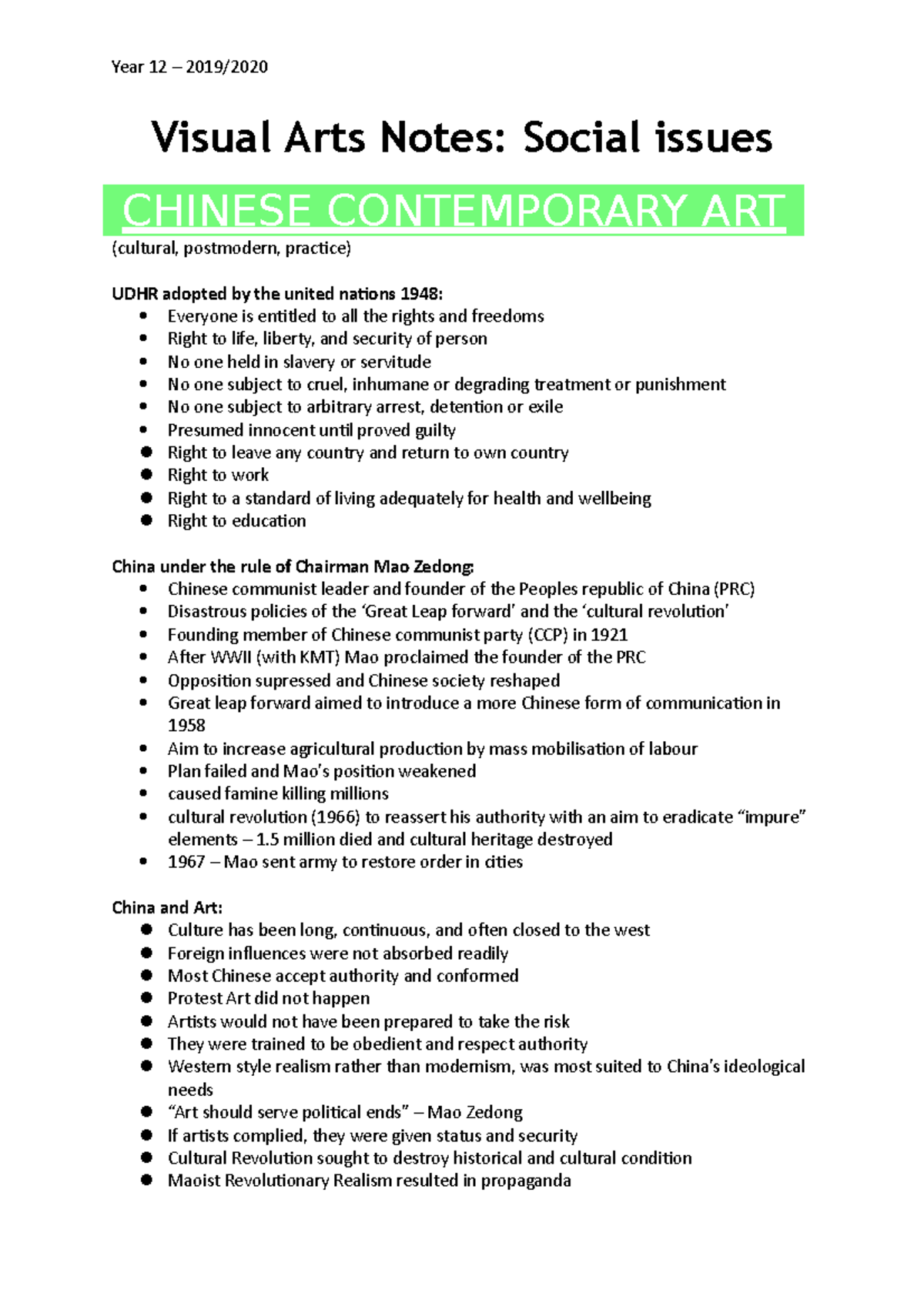 Social issues - Lecture notes 1 - Visual Arts Notes: Social issues ...