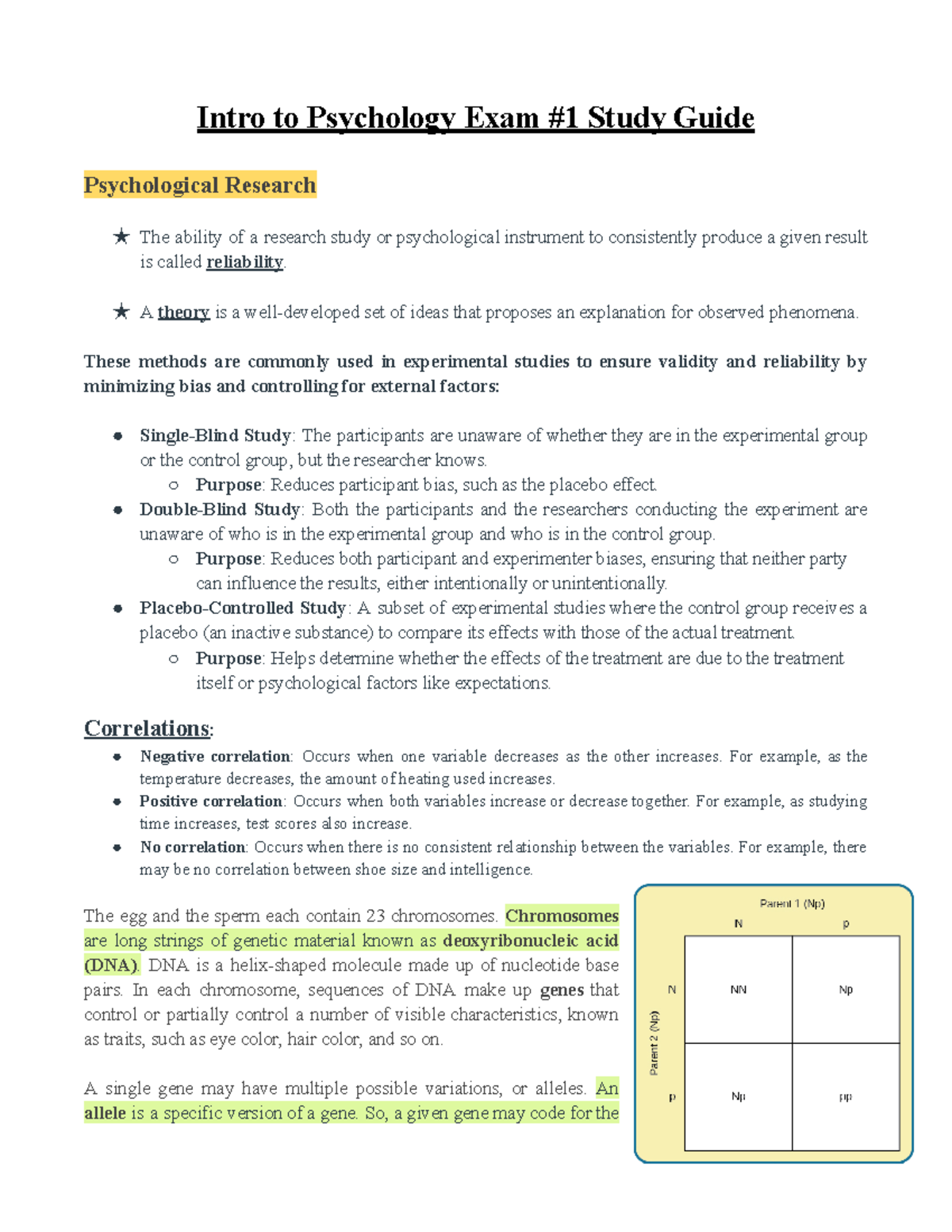Intro to Psychology Exam #1 Study Guide - ★ A theory is a well ...
