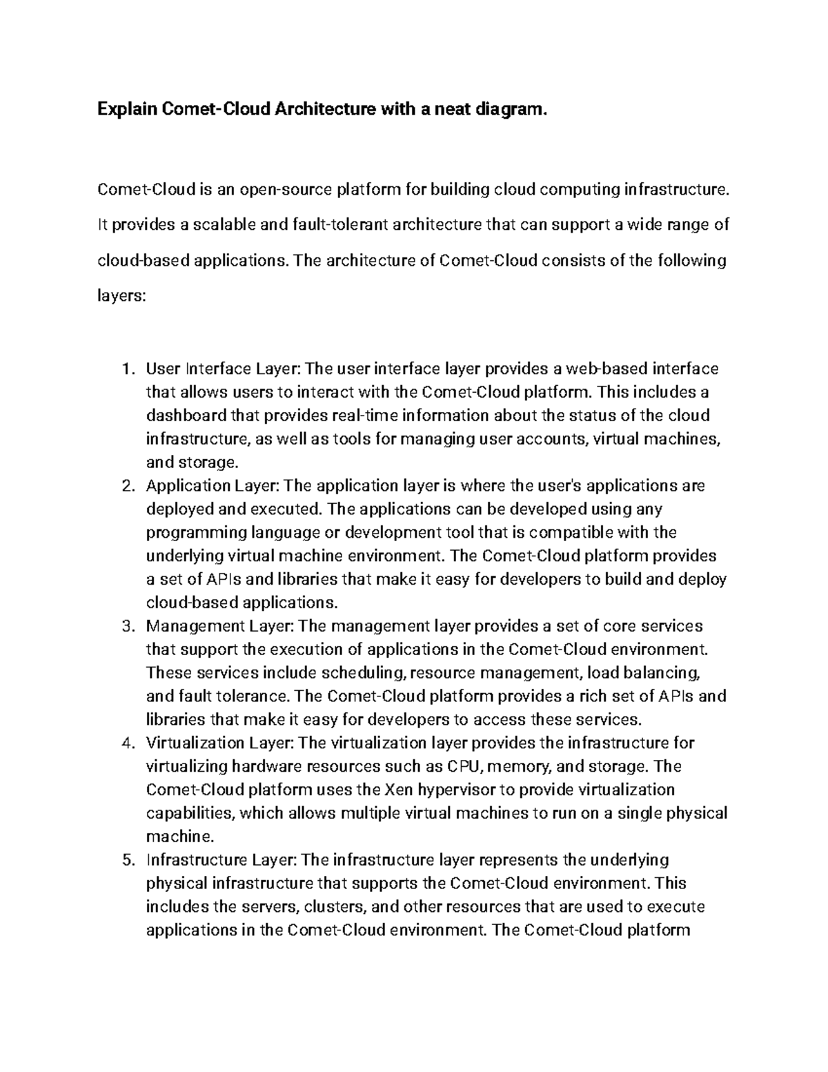 Explain Comet-Cloud Architecture with a neat diagram - Comet-Cloud is ...