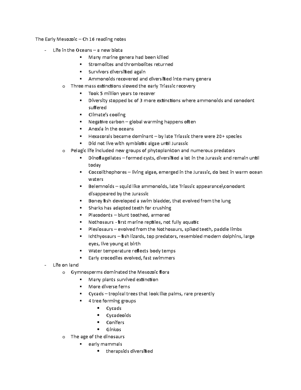 Earth through time reading notes Chapter 16 - The Early Mesozoic – Ch ...