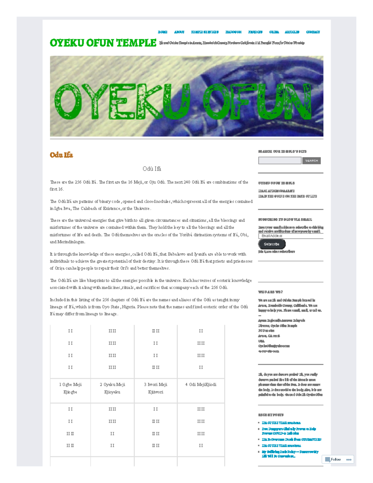 Oyekuofun org odu ifa - Course search - OYEKU OFUN TEMPLE Ifa and ...