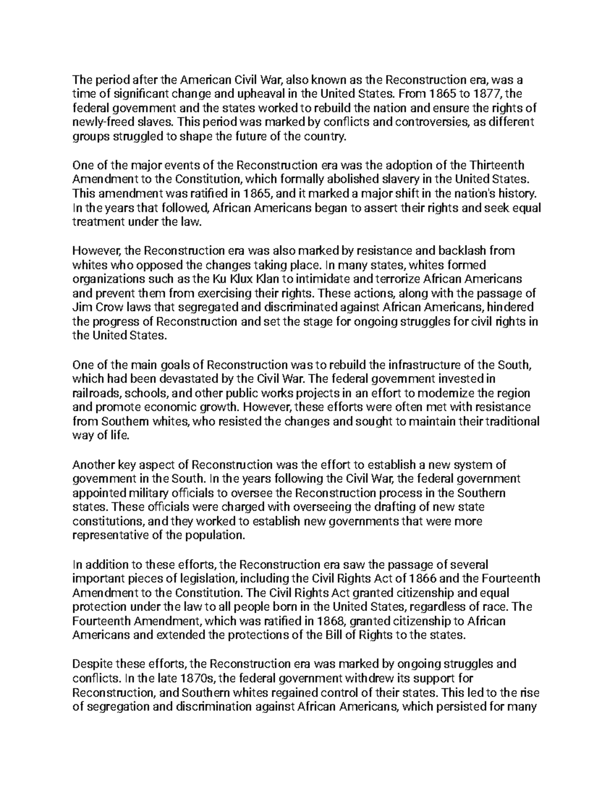 Intro to us hist from civil war - The period after the American Civil ...