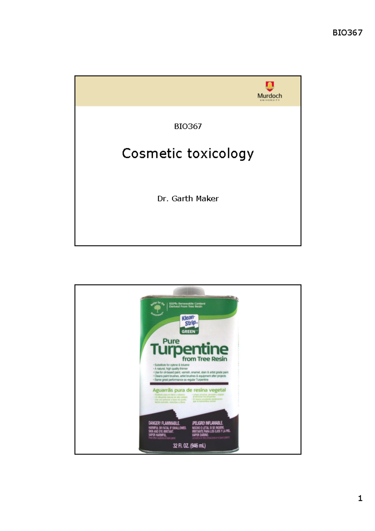 Cosmetic toxicology slides - Cosmetic toxicology Dr. Garth Maker BIO ...