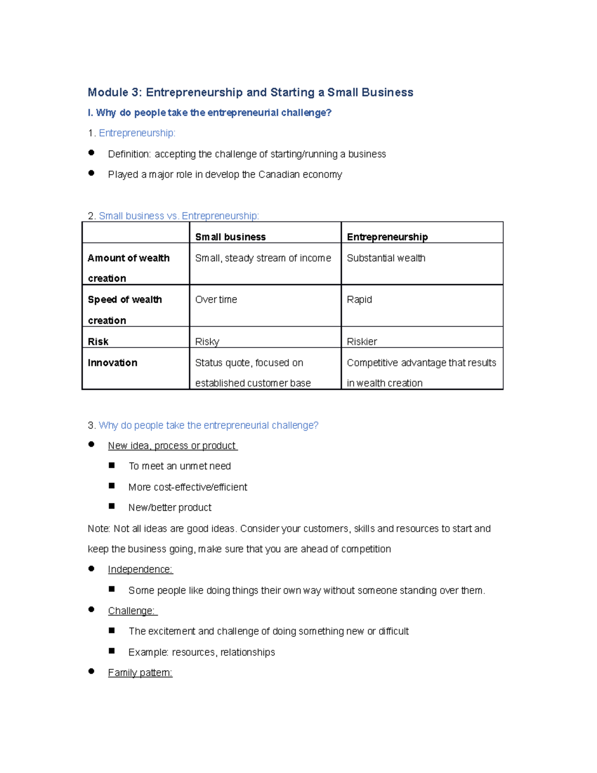 Module 3 - Lecture notes 3 - Module 3: Entrepreneurship and Starting a ...
