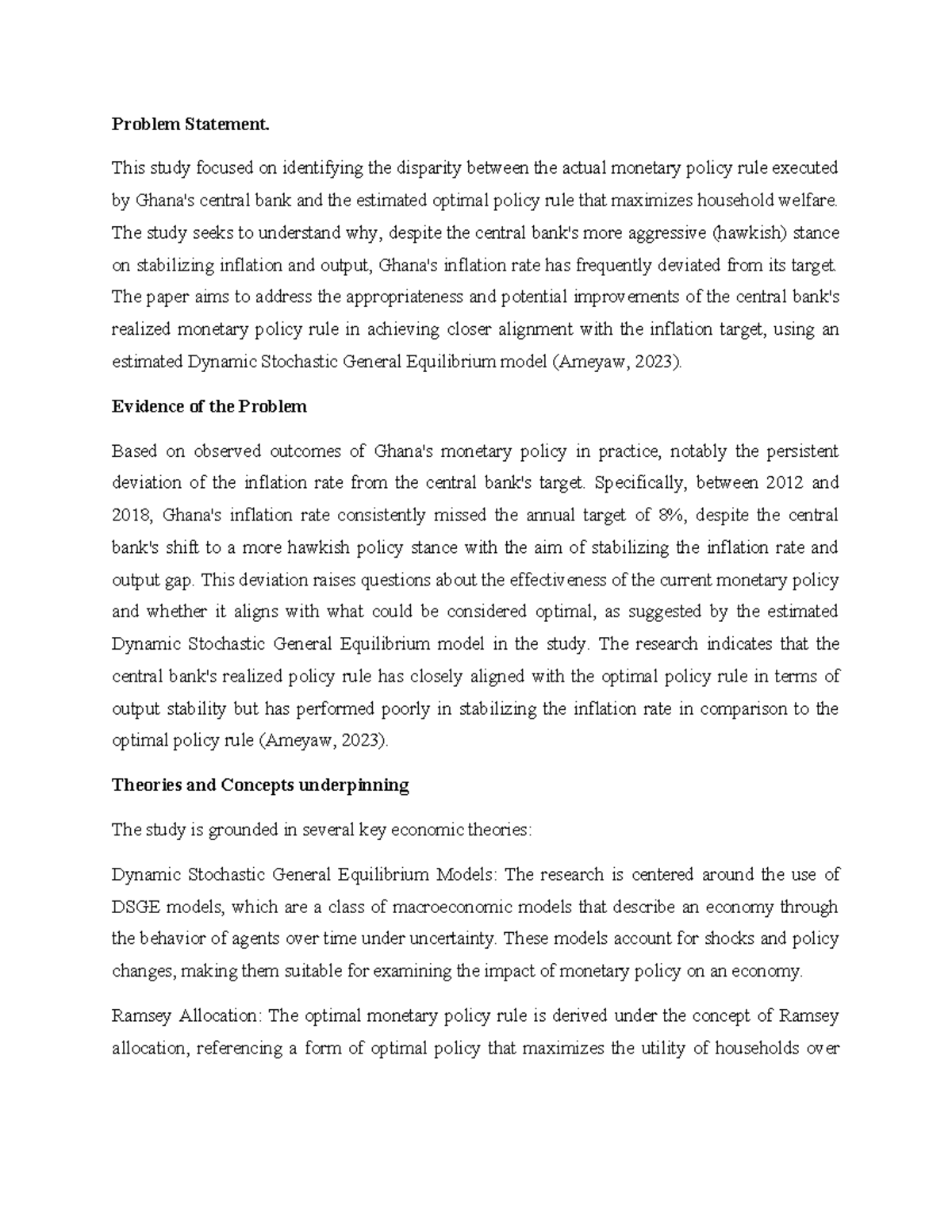 Closed Economy - literature review - Problem Statement. This study ...