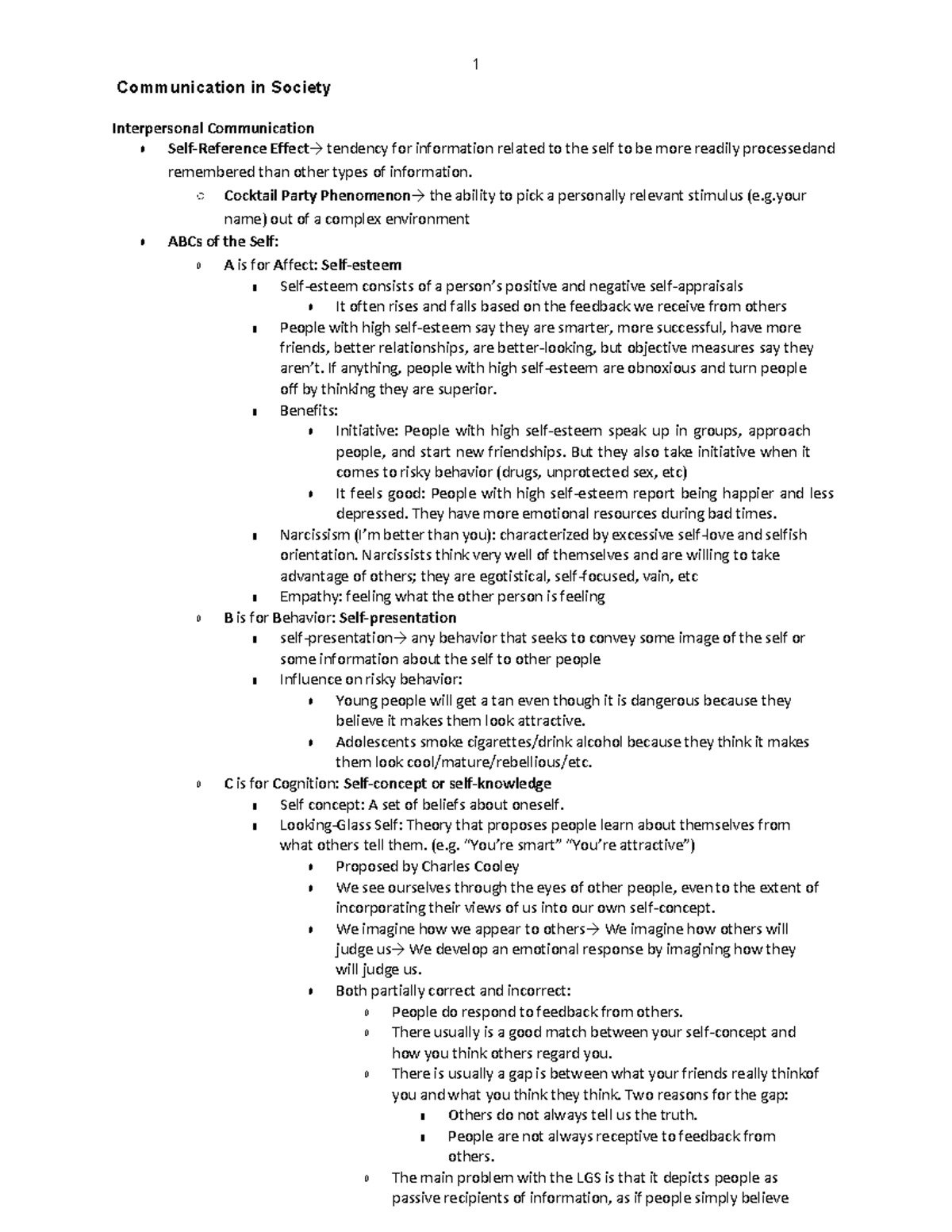 Communication in Society Study guide - Communication in Society ...