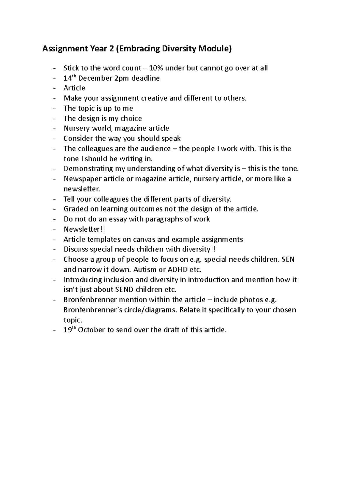 Embracing Diversity Info - Assignment Year 2 (Embracing Diversity ...