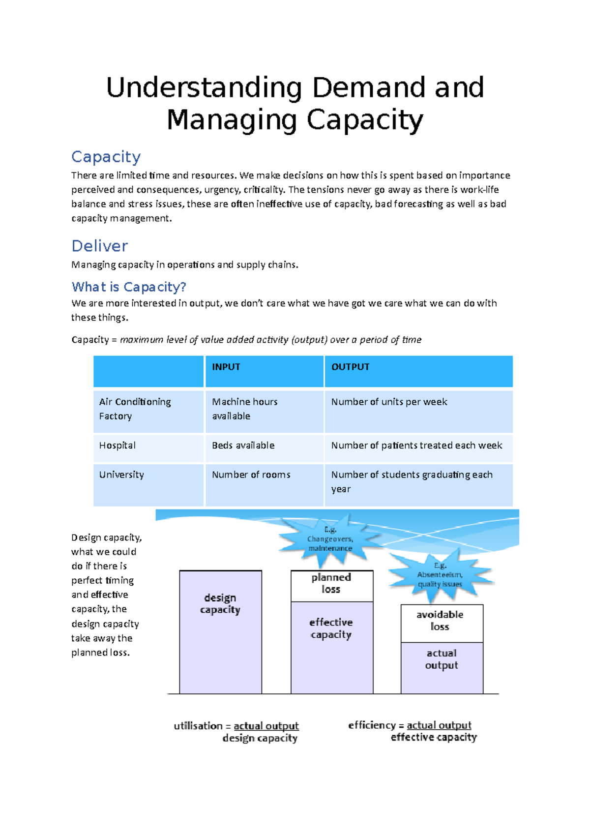 Lec 4 Understanding Demand and Managing Capacity - Understanding Demand ...