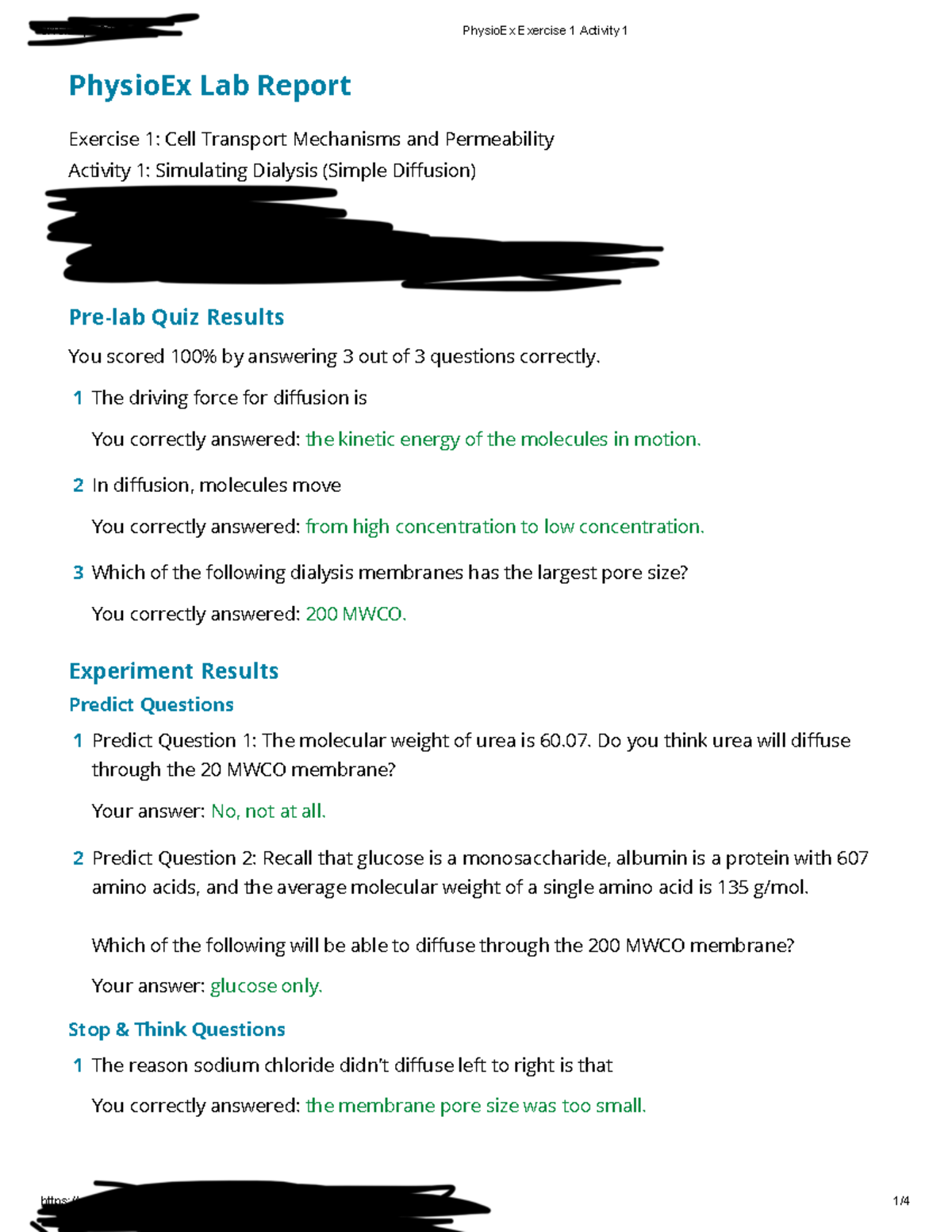 Physio Ex+Exercise+1+Activity+1 - PhysioEx Lab Report Exercise 1: Cell ...